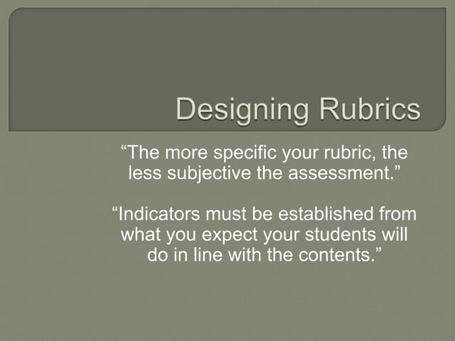 Presentation how to design rubrics | PPTX | Resume Writing and Advice ...