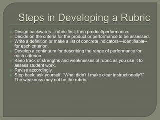 Presentation how to design rubrics | PPTX