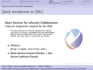 OSLC (Open Services for Lifecycle Collaboration): open standard for interoperability of open ...