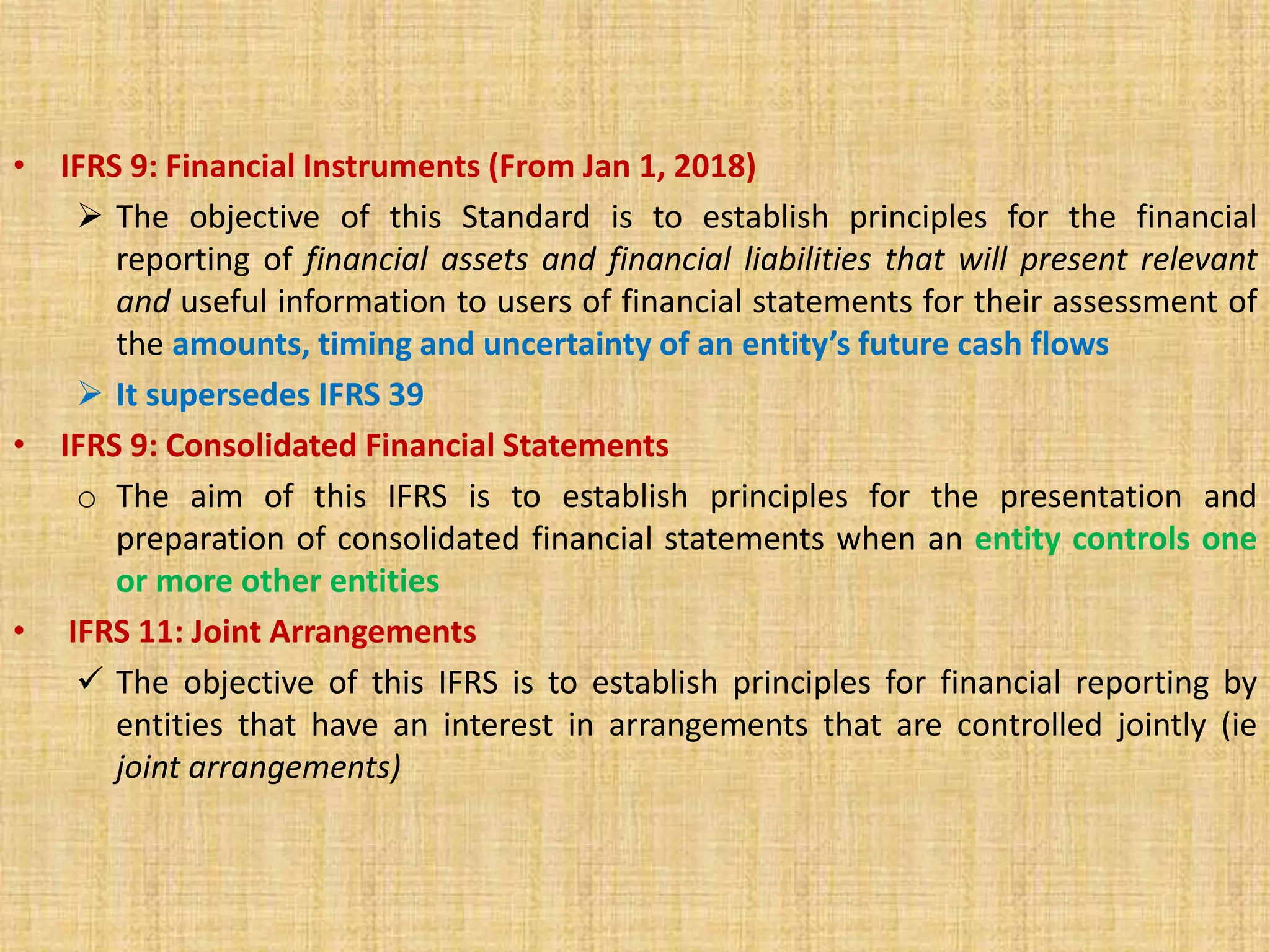 Presentation-IFRS.pptx | Stocks and Bonds | Personal Investing