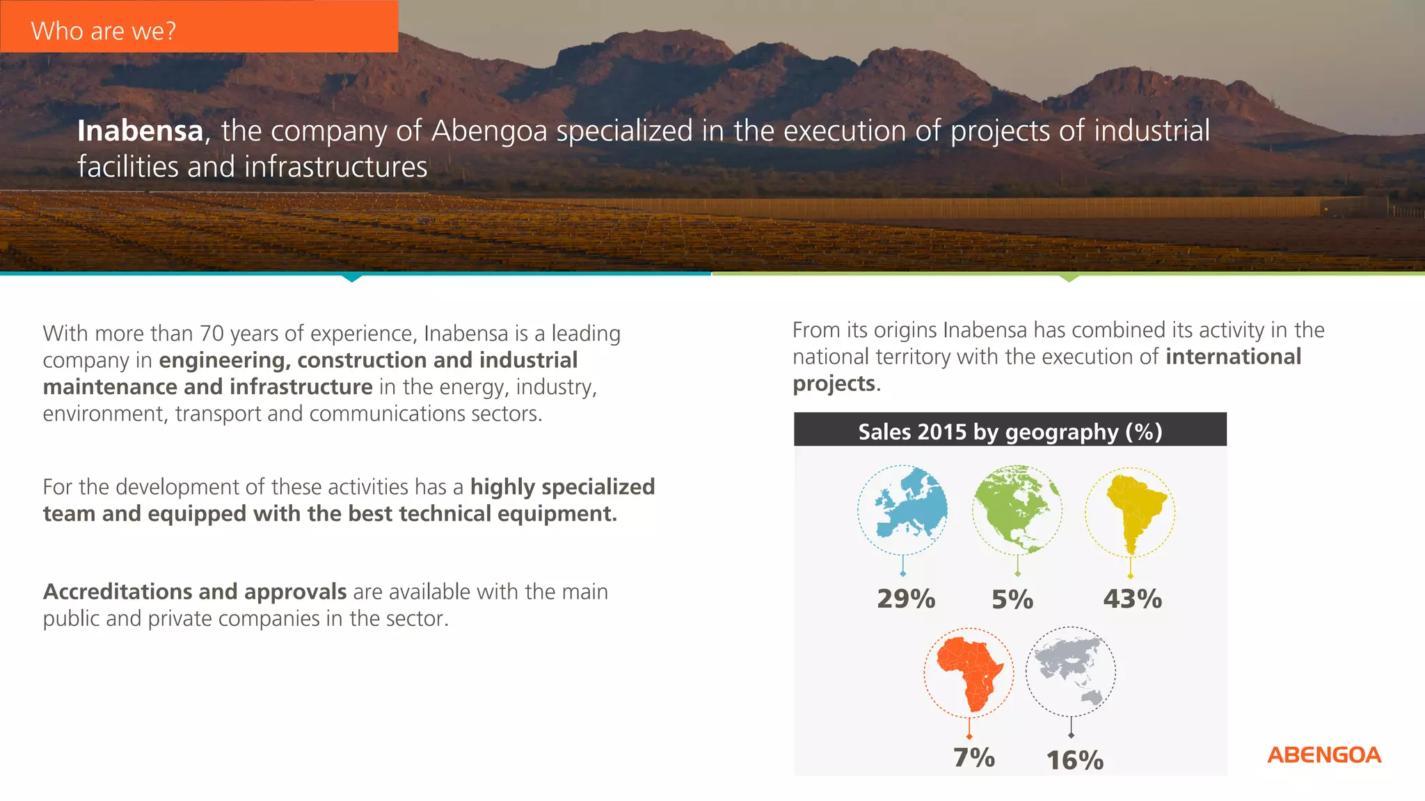 Inabensa corporate presentation 2016 | PDF