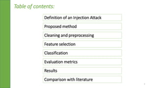 Injection Attack detection using ML for | PPTX
