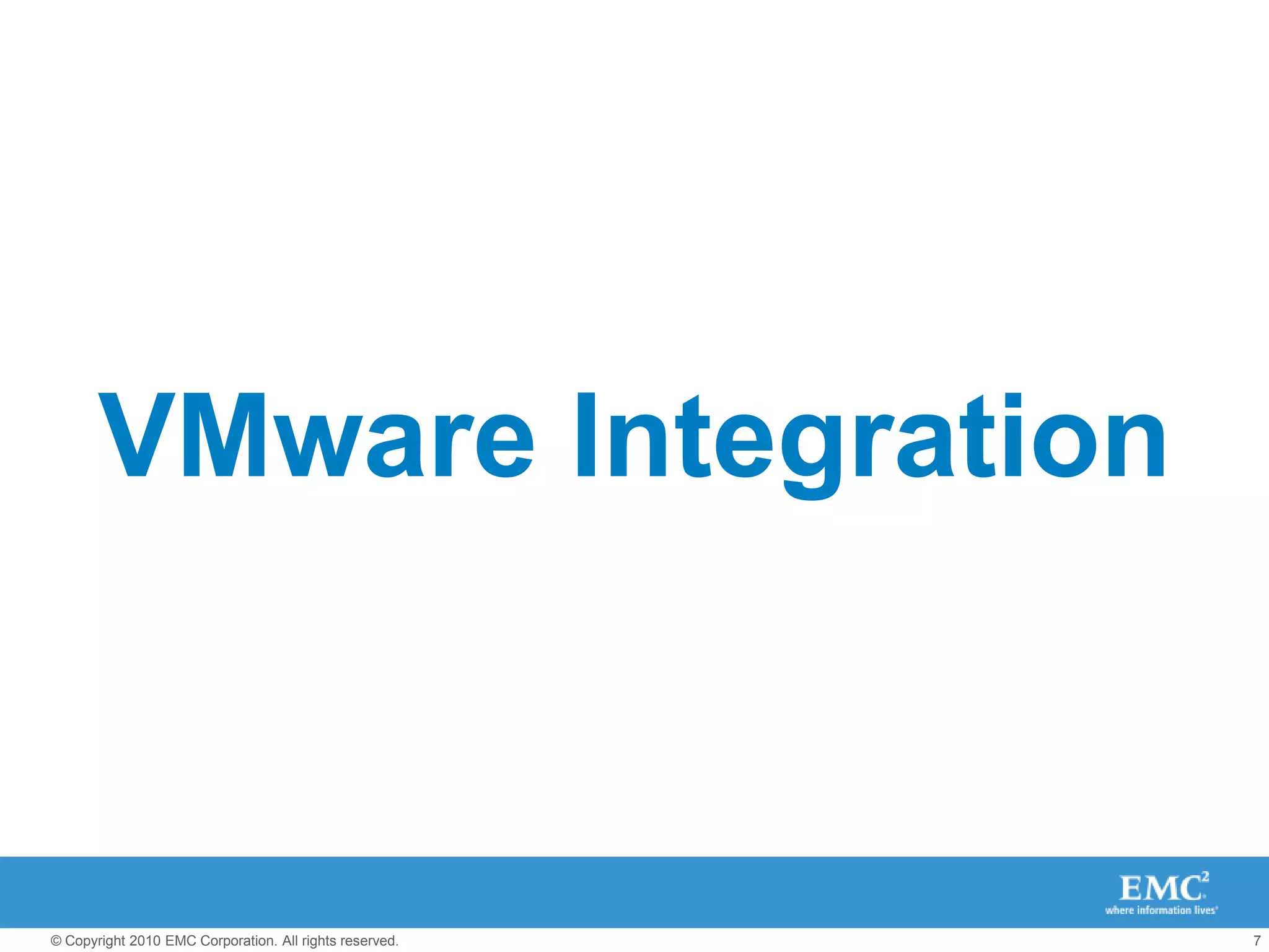 Presentation integration vmware with emc storage | PPT