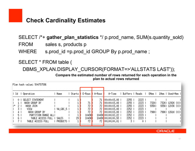 Presentation Interpreting Execution Plans For Sql Statements Ppt