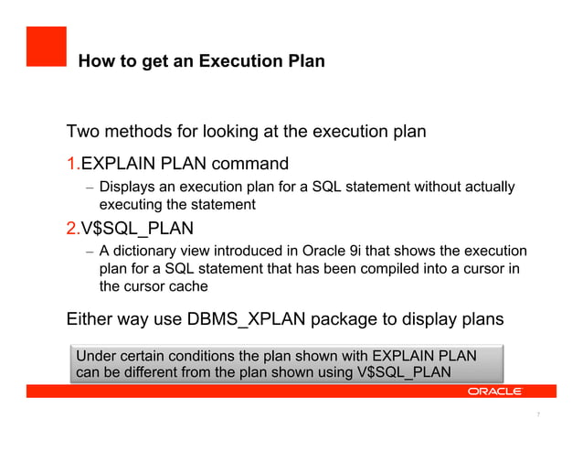 Presentation interpreting execution plans for sql statements | PPT