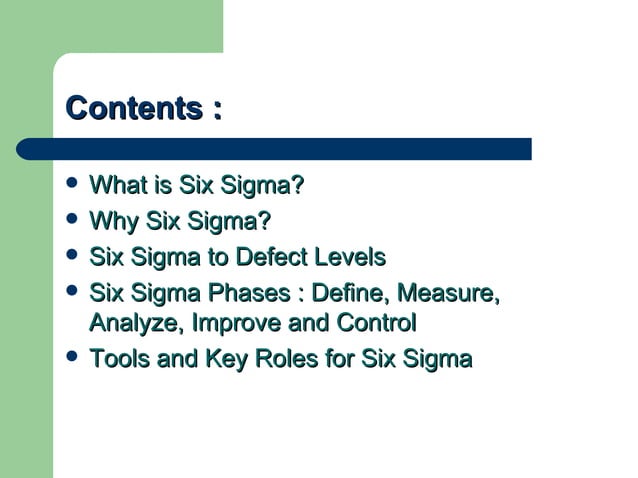 Presentation introduction to six sigma | PPT