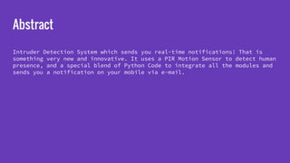 Presentation intruder detection system based on raspberry pi 3 model B ...