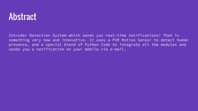 Presentation Intruder Detection System Based On Raspberry Pi 3 Model B Ppt