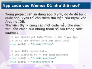 Presentation an IoT project - control LED through App Blynk on Wemos D1 ...