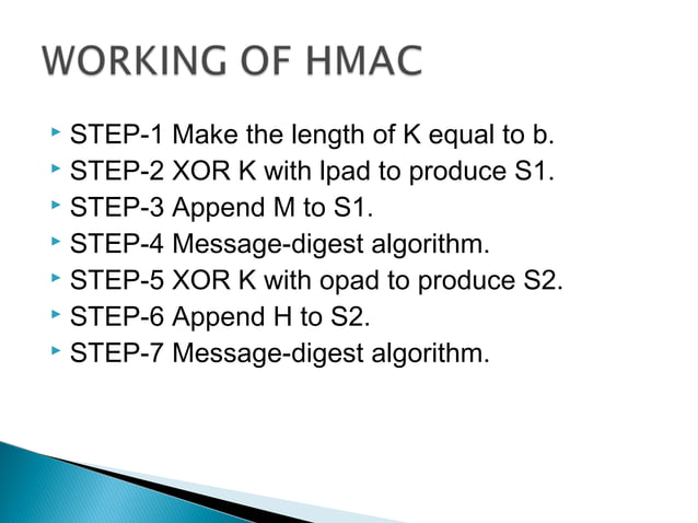 Message Authentication Code & HMAC | PPT | Programming Languages | Computing