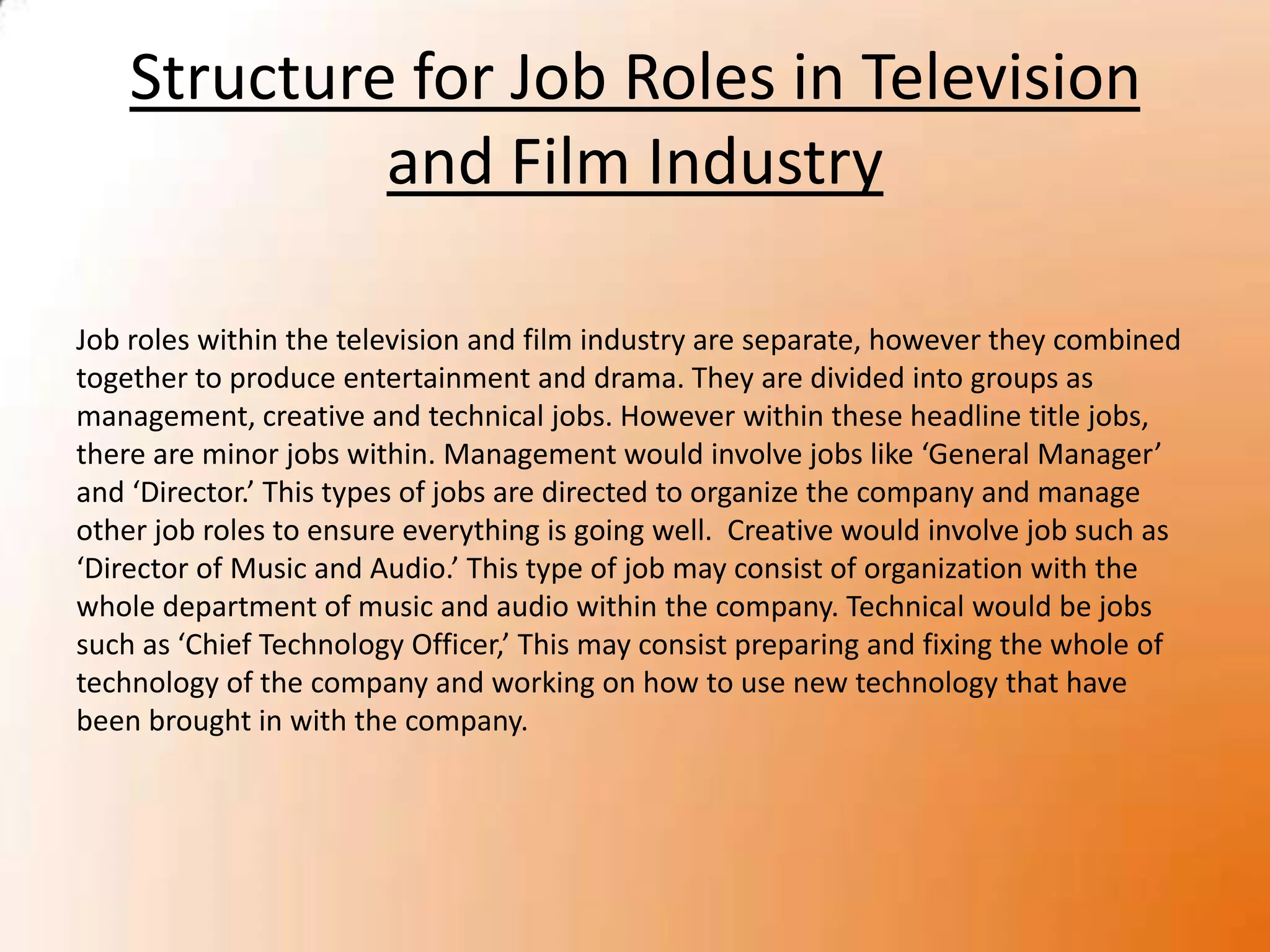 Presentation job roles | PPT