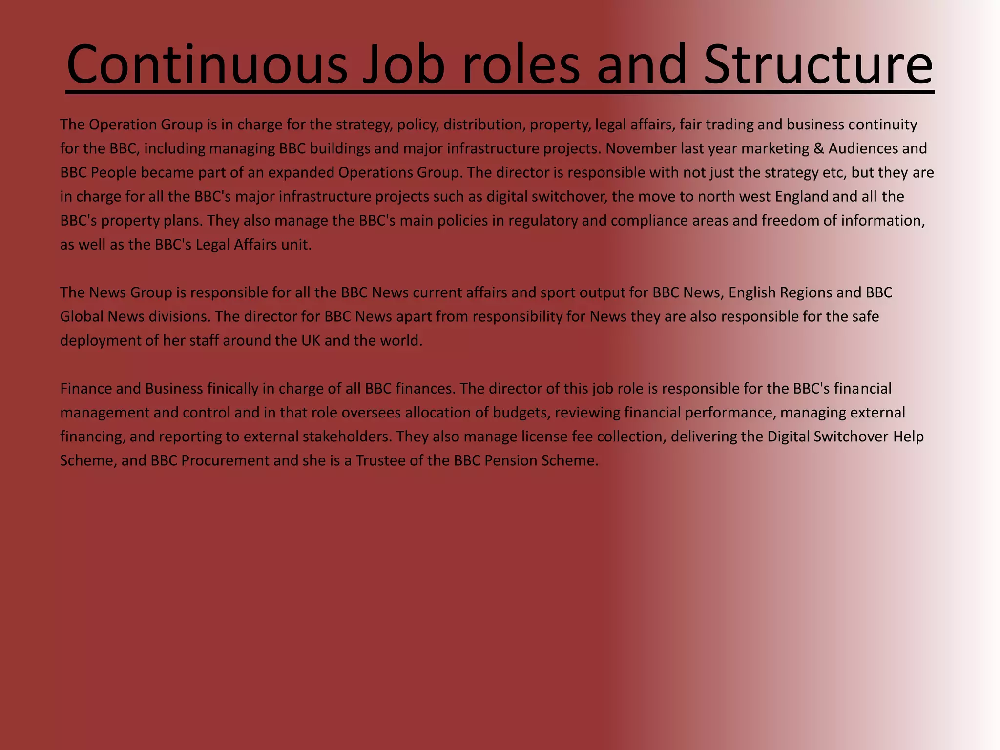 Presentation job roles | PPT