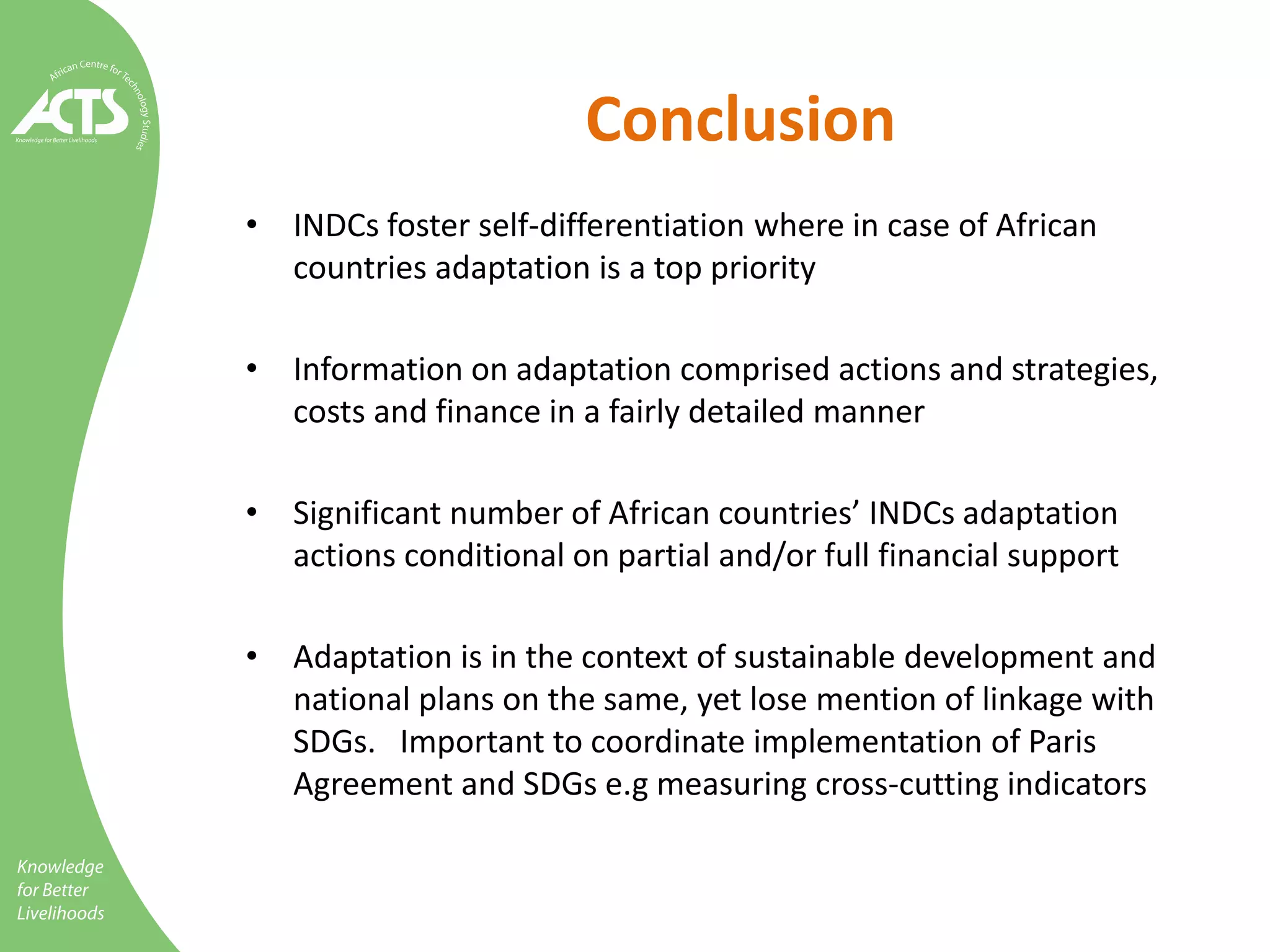 Communicating Adaptation information: African Countries' INDCs, by ...