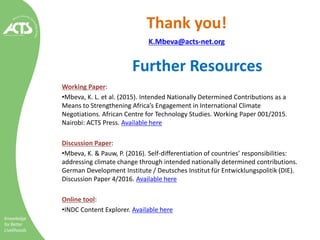 Communicating Adaptation information: African Countries' INDCs, by ...