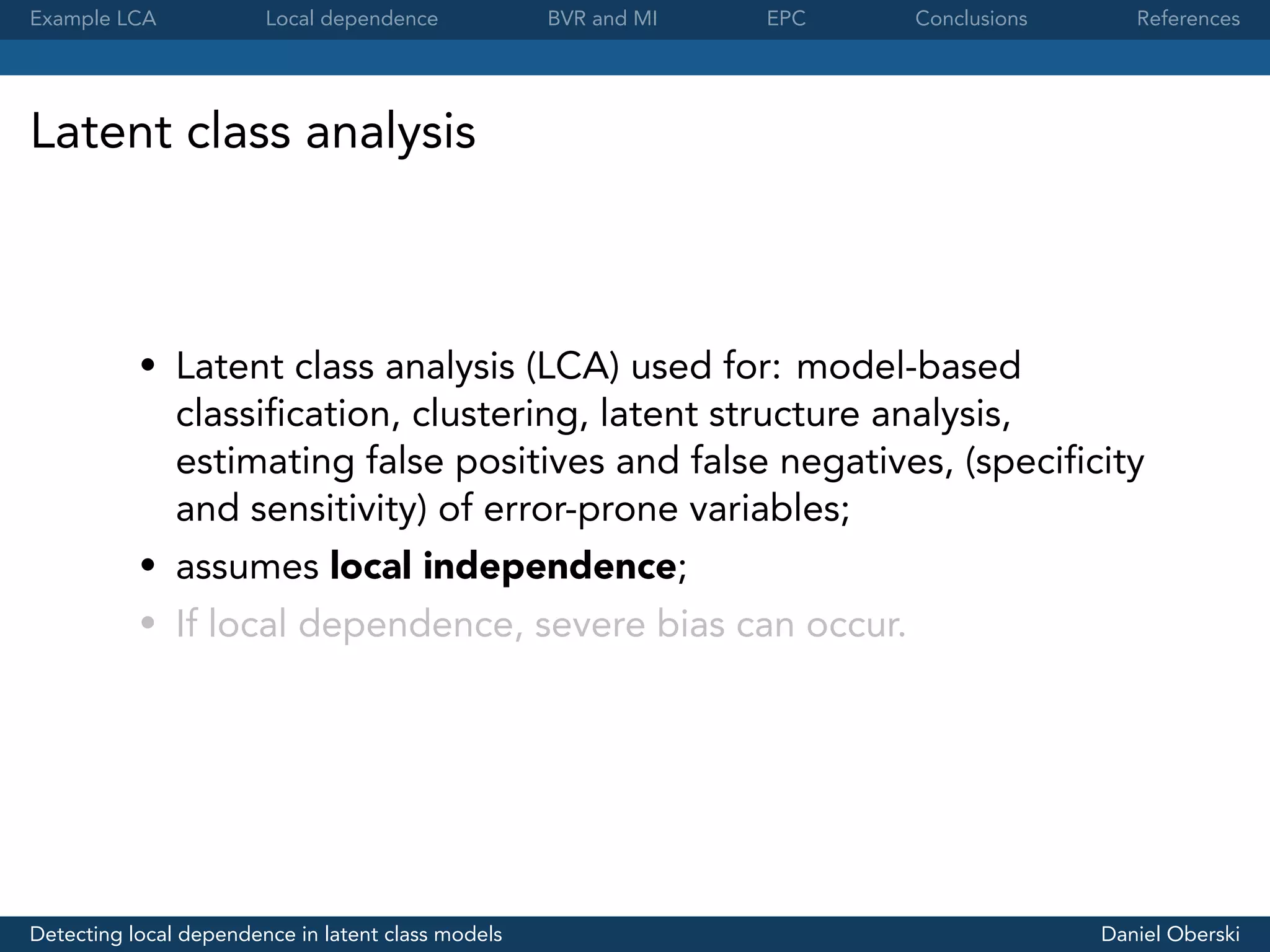 Detecting local dependence in latent class models | PDF