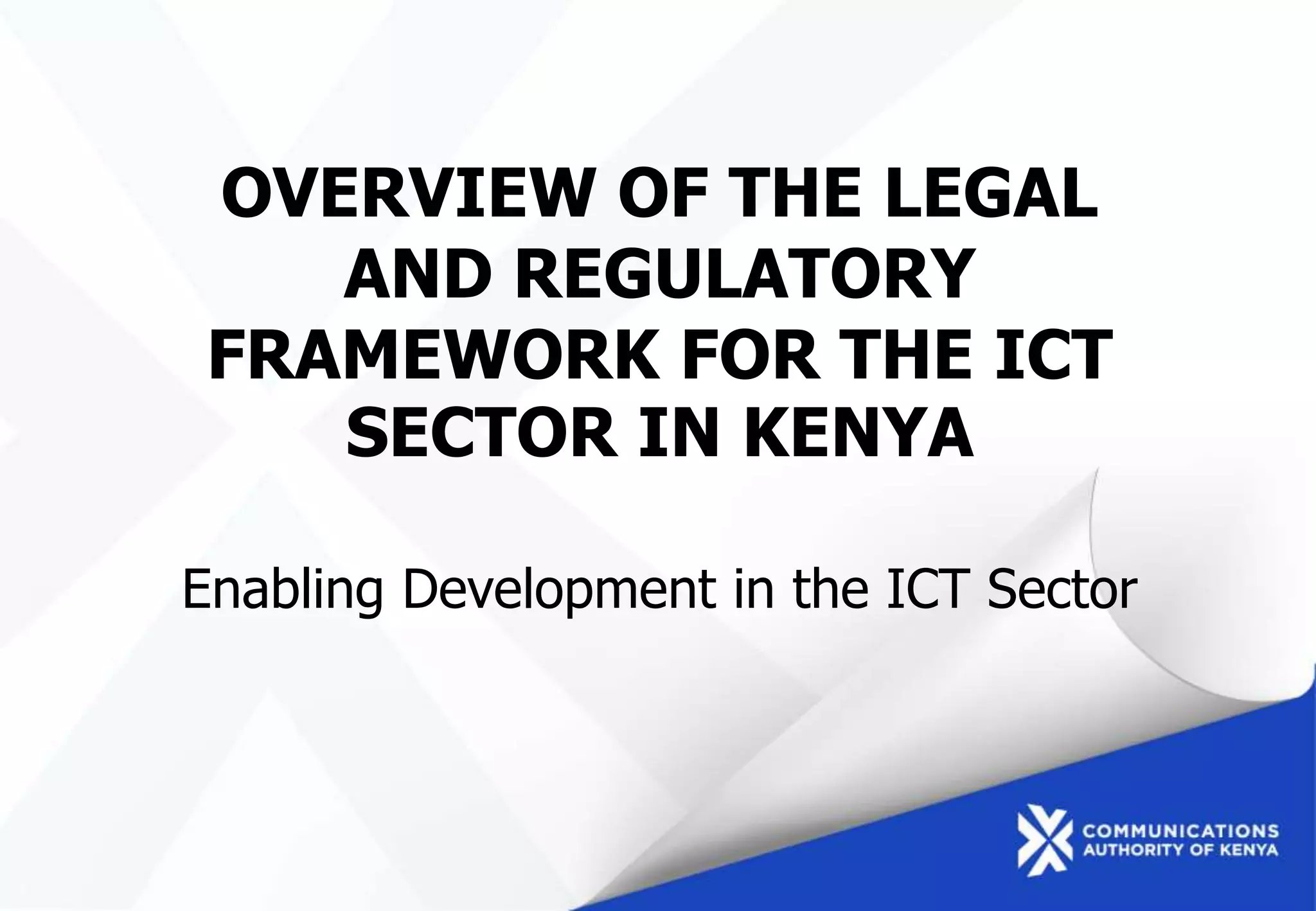 Legal and policy framework -ICT week 2016 | PPTX