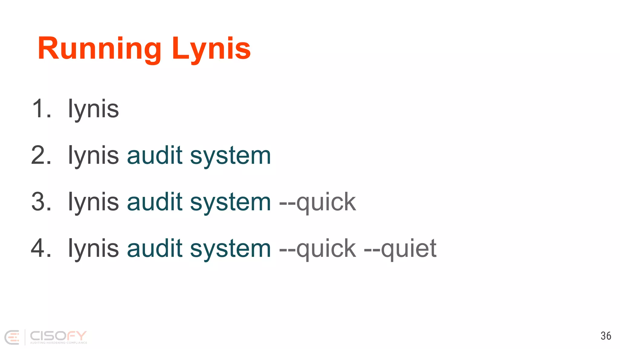 Linux Security Scanning with Lynis | PPT