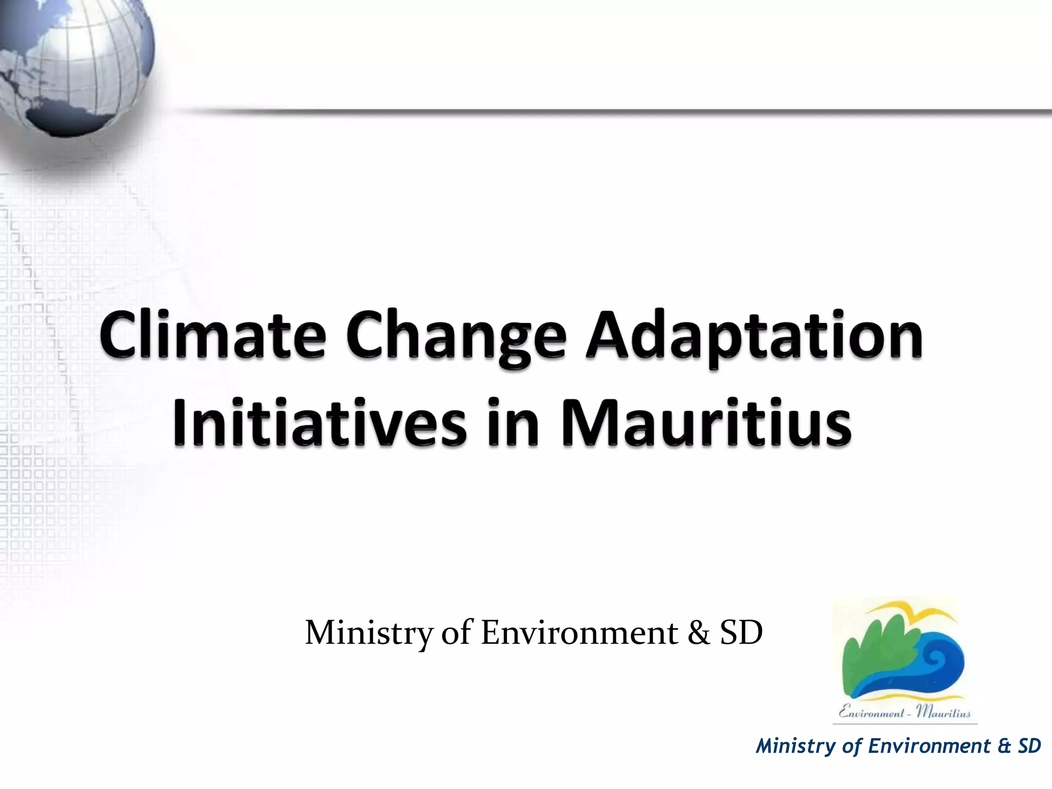 Presentation - Mauritius climate change adaptation strategies | PDF