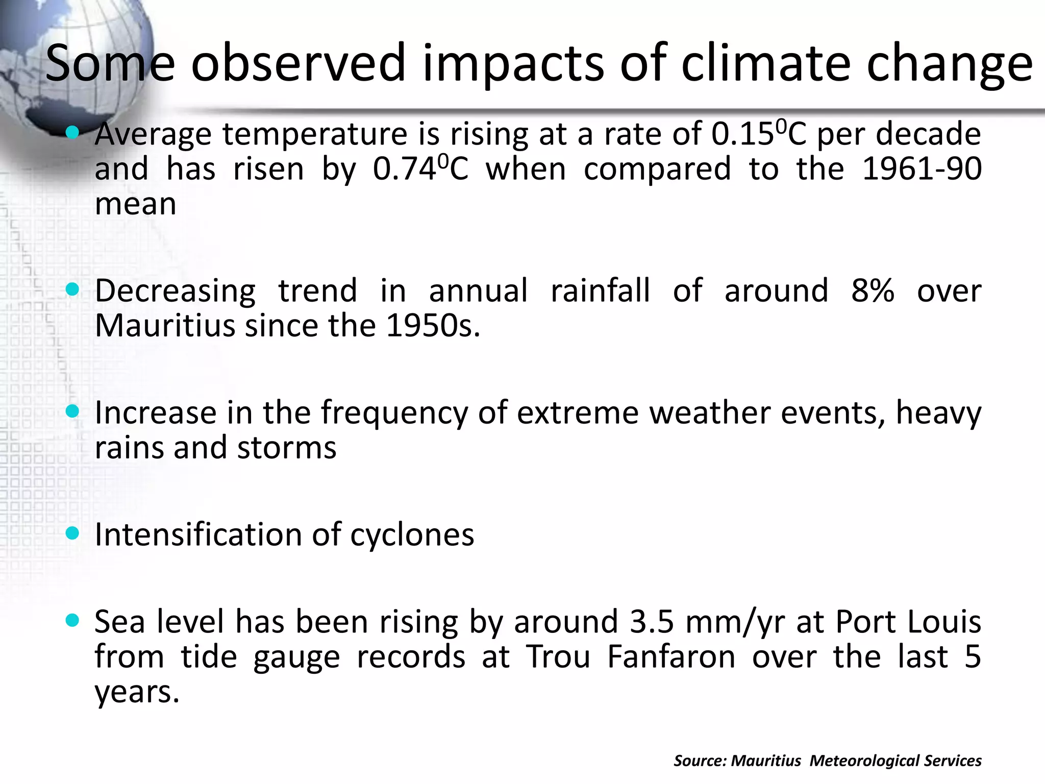 Presentation - Mauritius climate change adaptation strategies | PDF