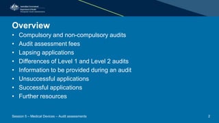 TGA presentation: medical devices audit assessments | PPTX