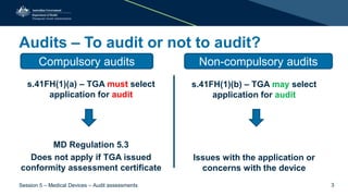 TGA presentation: medical devices audit assessments | PPTX
