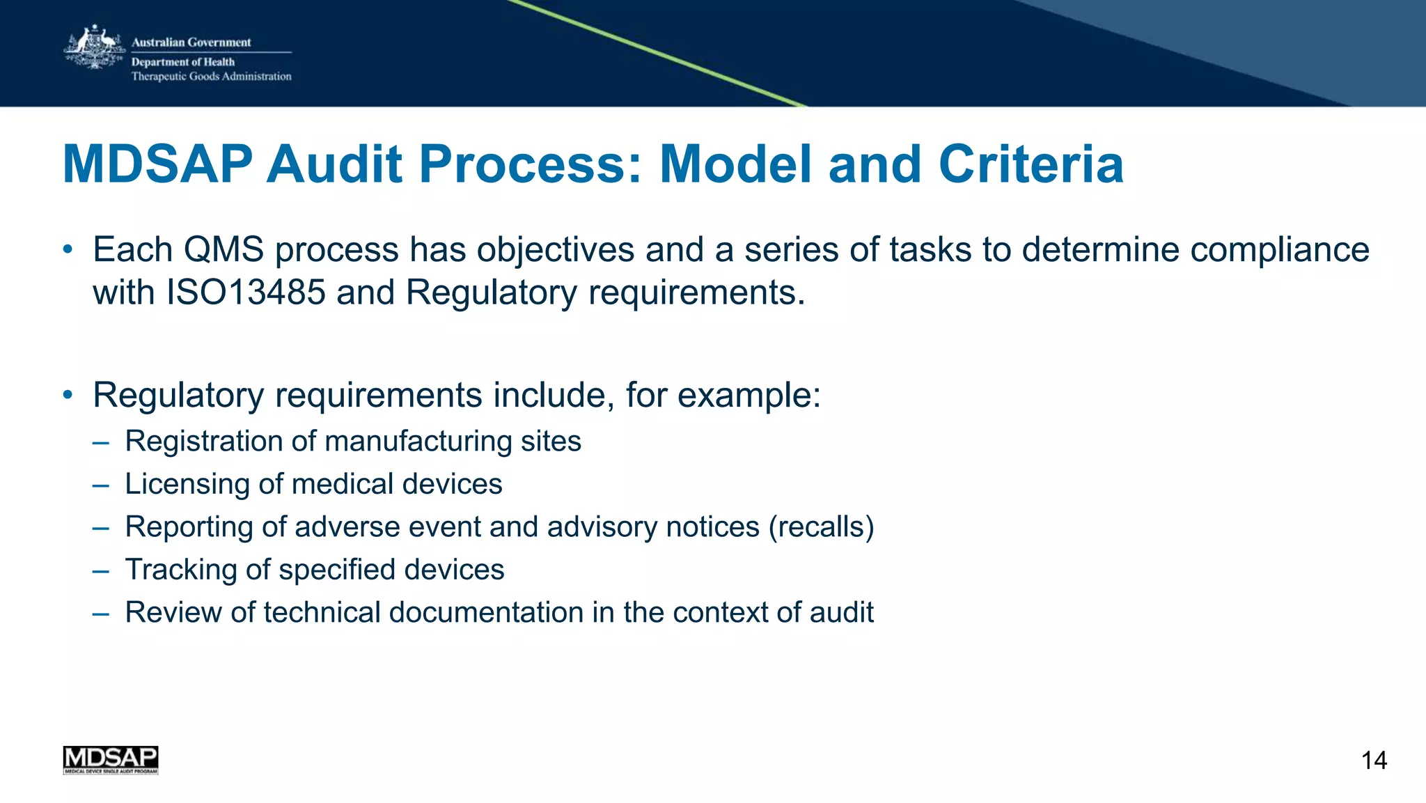 Presentation: Medical Devices Single Audit Program (MDSAP) Pilot ...