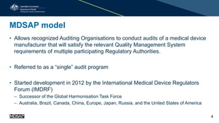 Presentation: Medical Devices Single Audit Program (MDSAP) Pilot ...