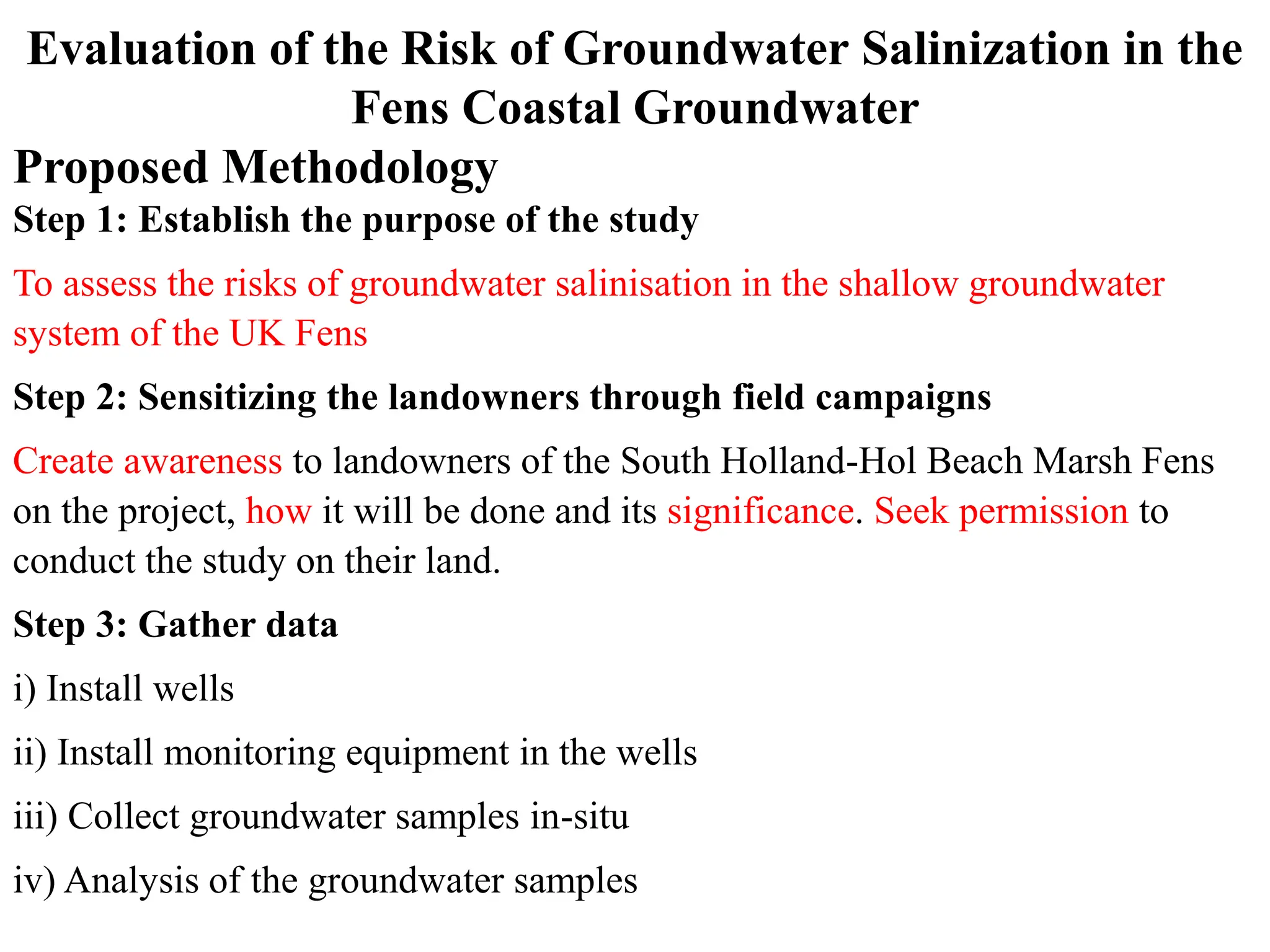 Risk of groundwater salinisation in the Fenlands-methodology | PPT
