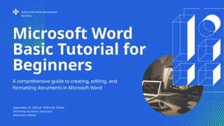 Presentation - Microsoft Word Basic Tutorial for Beginners.pptx