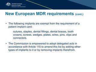 Presentation: MMDR reform - Patient Implant Cards and Information ...