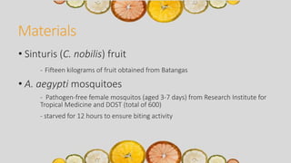 Presentation mosquito repellency potential of sinturis (citrus nobilis ...