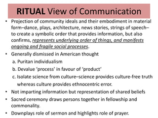 Transmission & Ritual= Communication | PPTX