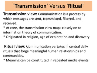 Transmission & Ritual= Communication | PPTX