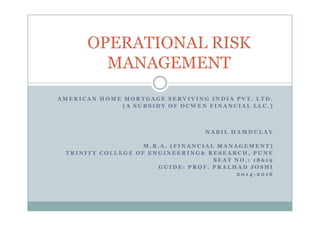 Operational Risk Management | PDF