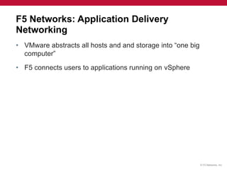 Presentation network design and security for your v mware view deployment with vmware and f5 | PDF
