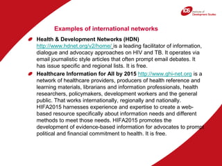 Using Health Networks Effectively | PPT