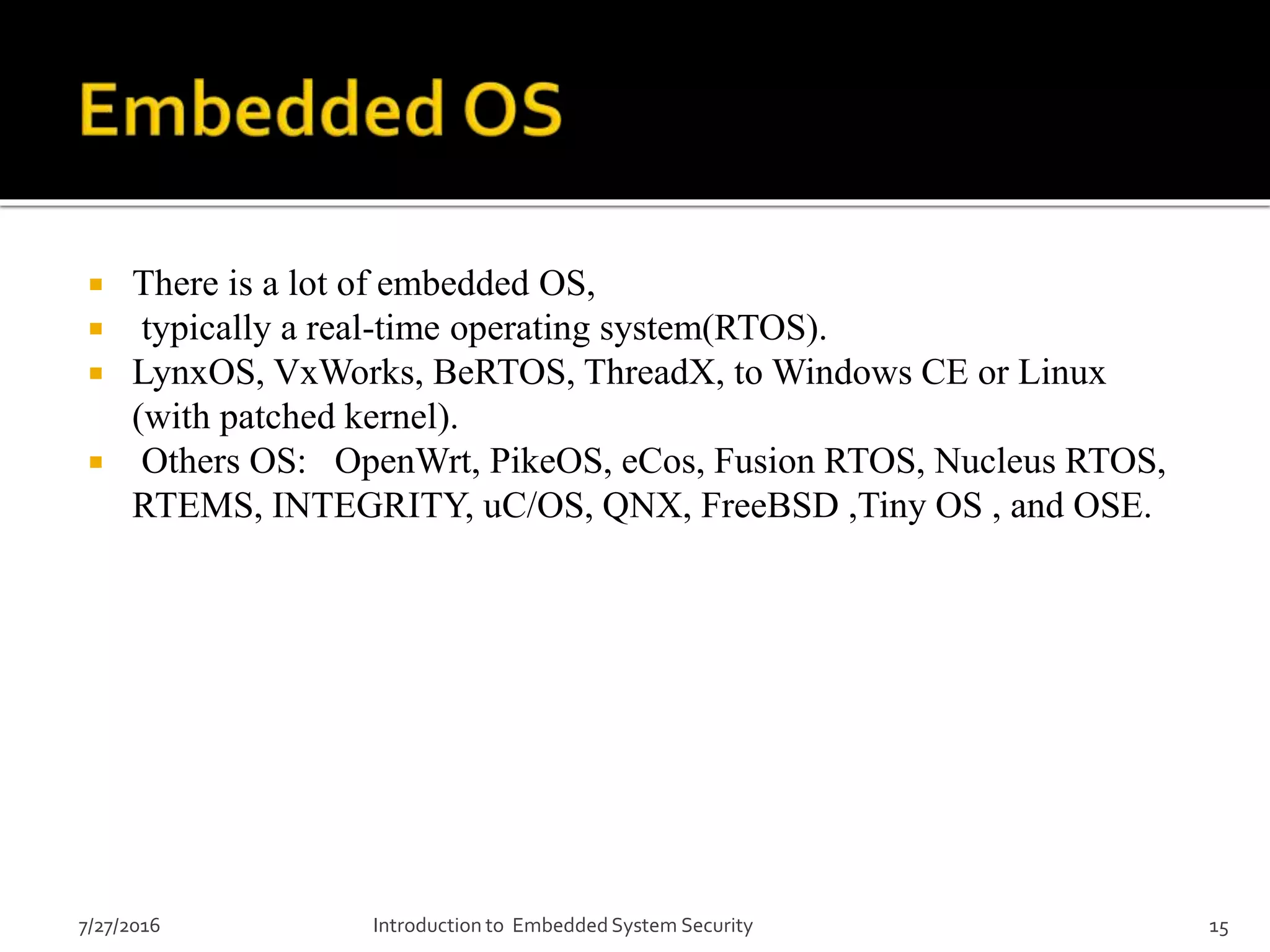 introduction to Embedded System Security | PPTX