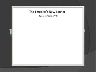 Jose Garcia Villa ( The Bashful one, First, A poem must be magical and ...