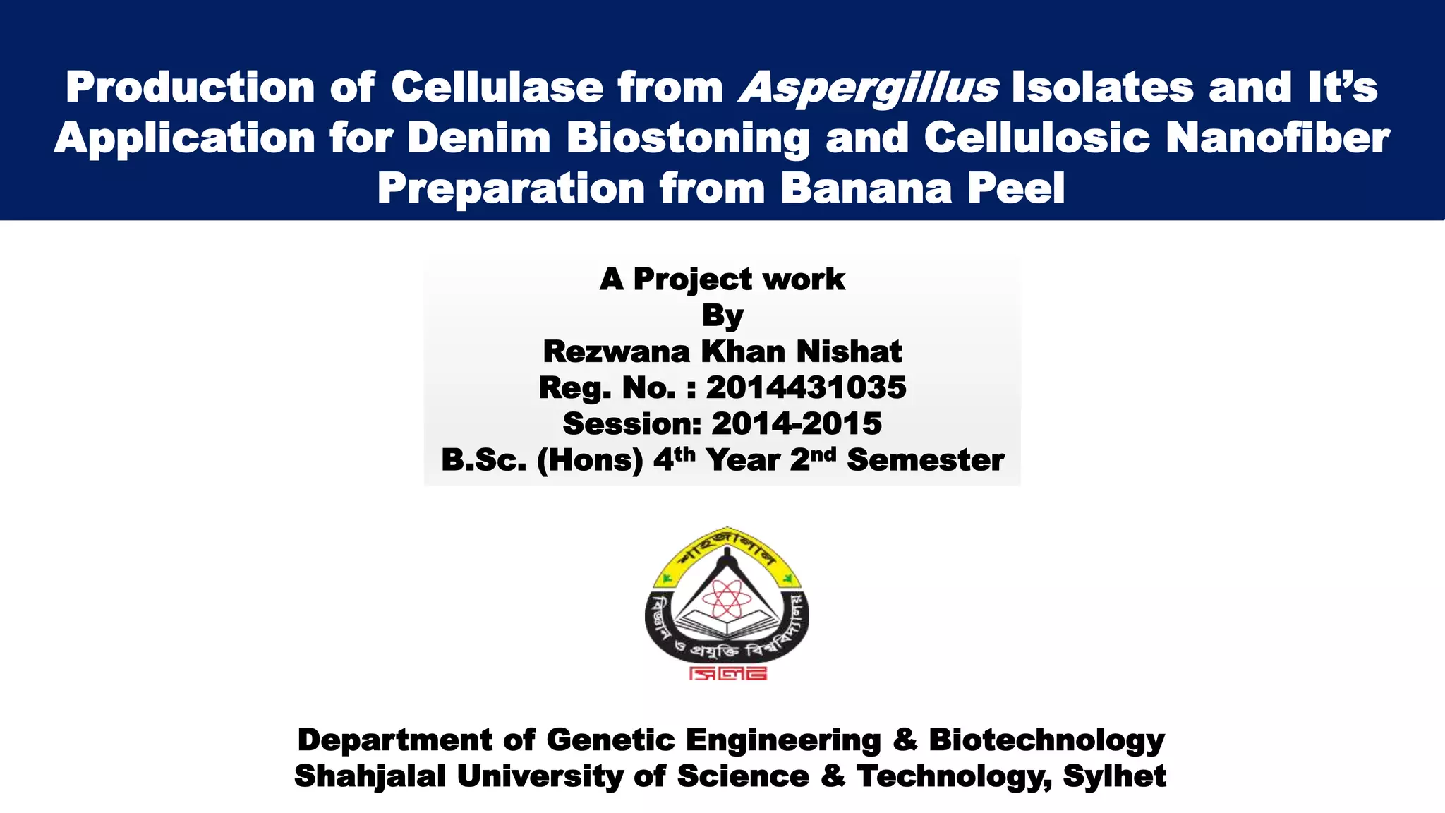Production of cellulase and it's application | PPTX
