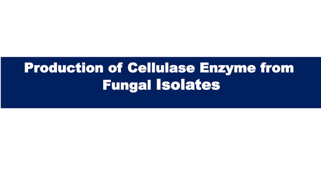 Production of cellulase and it's application | PPTX | Chemistry | Science