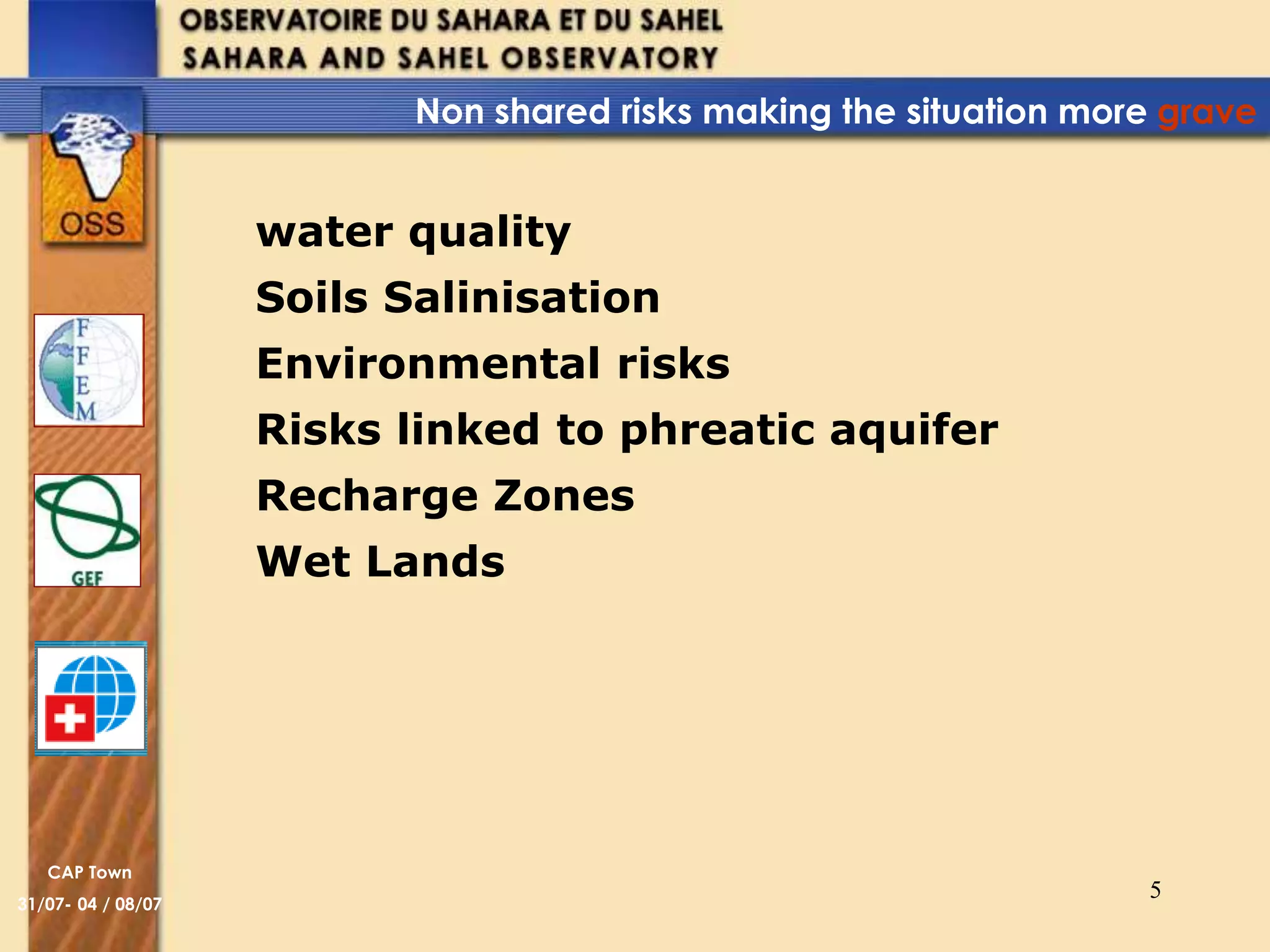 Presentation: NW Sahara Aquifer System [IWC4 Presentation] | PPT