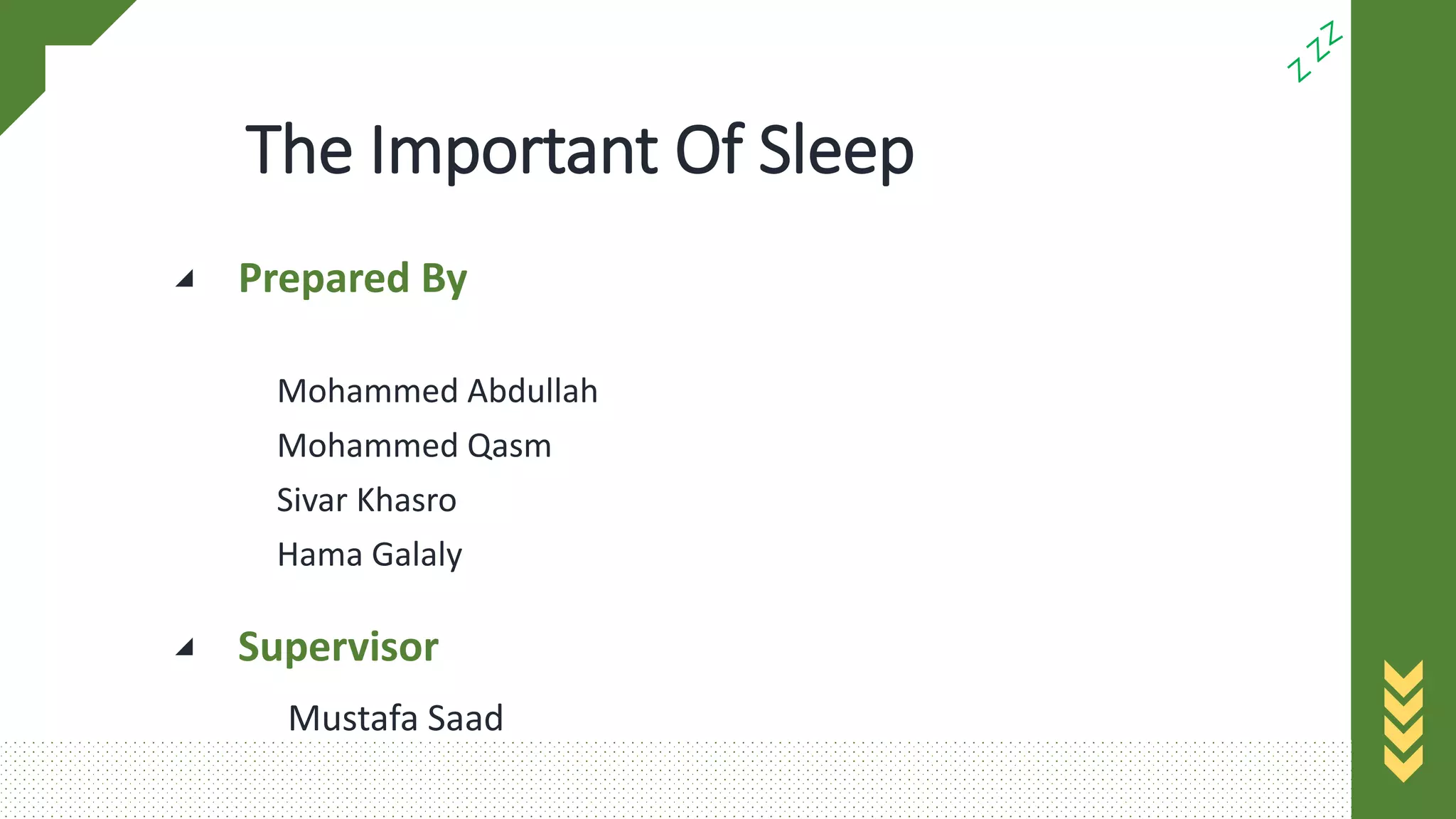 The Important Of Sleep | PPT