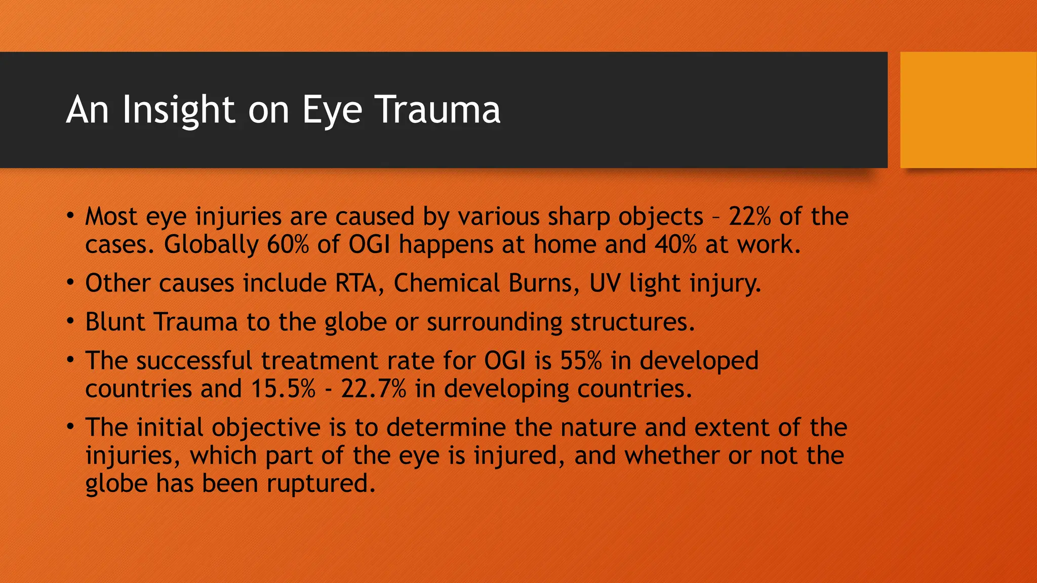 Presentation - Ocular Trauma.- injury to eye | PPTX