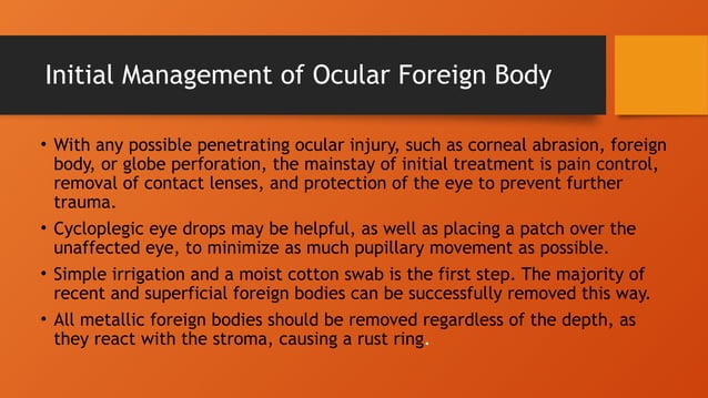 Presentation - Ocular Trauma.- injury to eye | PPTX
