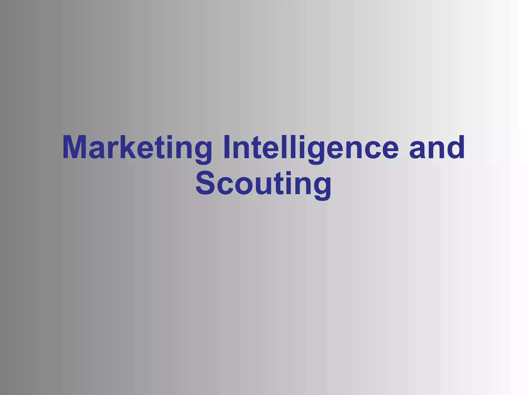 Presentation Of Marketing Intelligence And Scouting For Recuitment | PPT