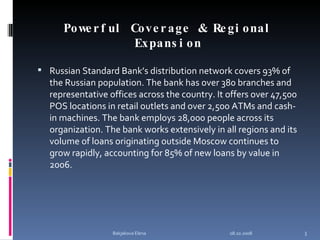 Presentation Of Russian Standard Bank1 | PPT