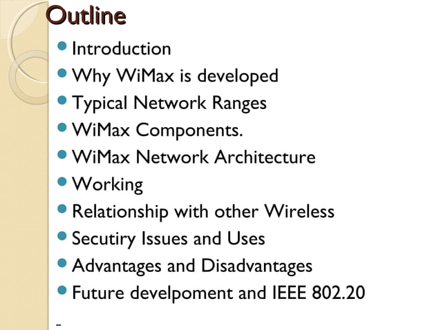 Presentation of-wimax | PPT | Internet | Computing