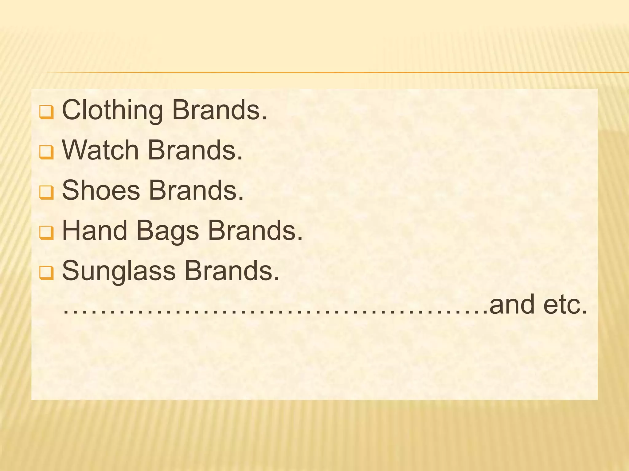 Presentation on International Clothing Brands | PPT