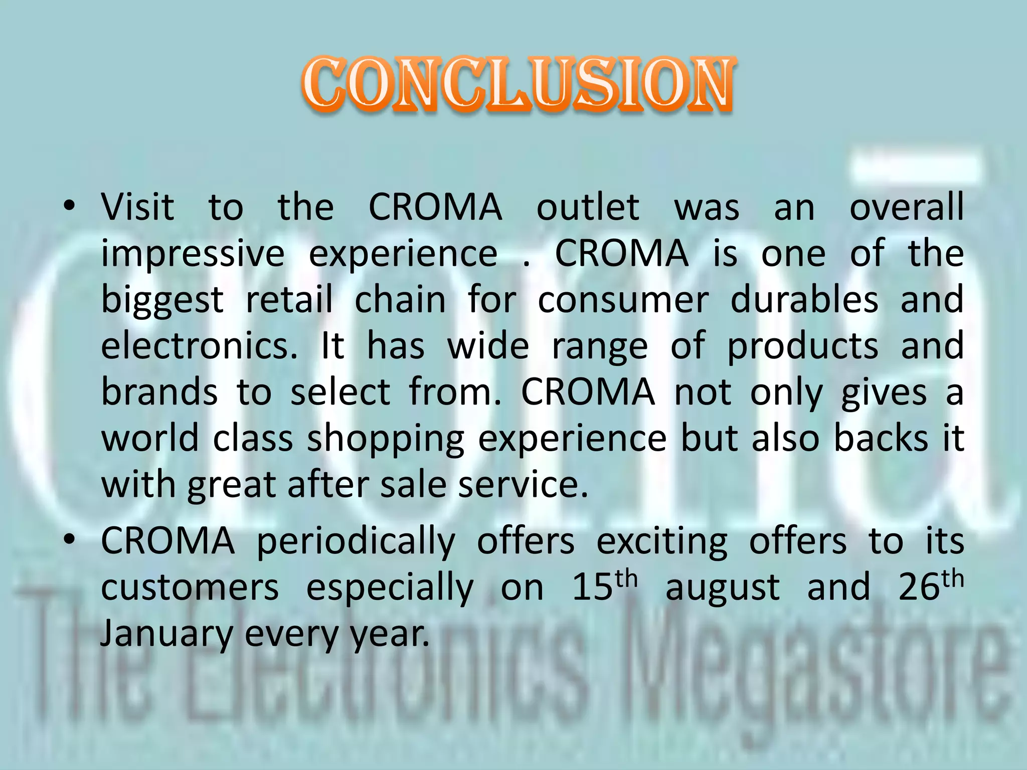 Presentation on Croma | PPTX