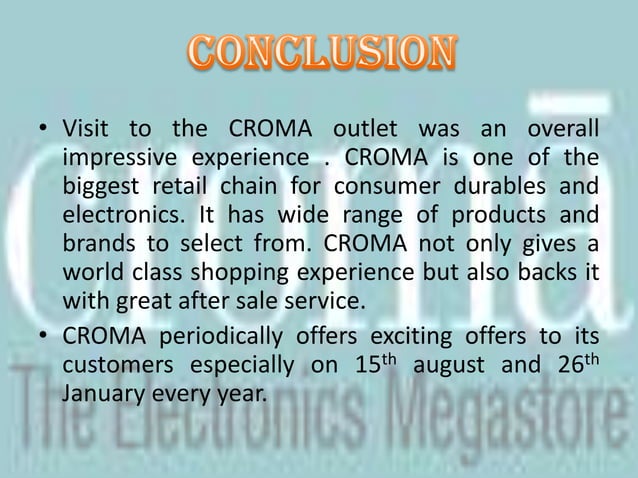Presentation on Croma | PPTX